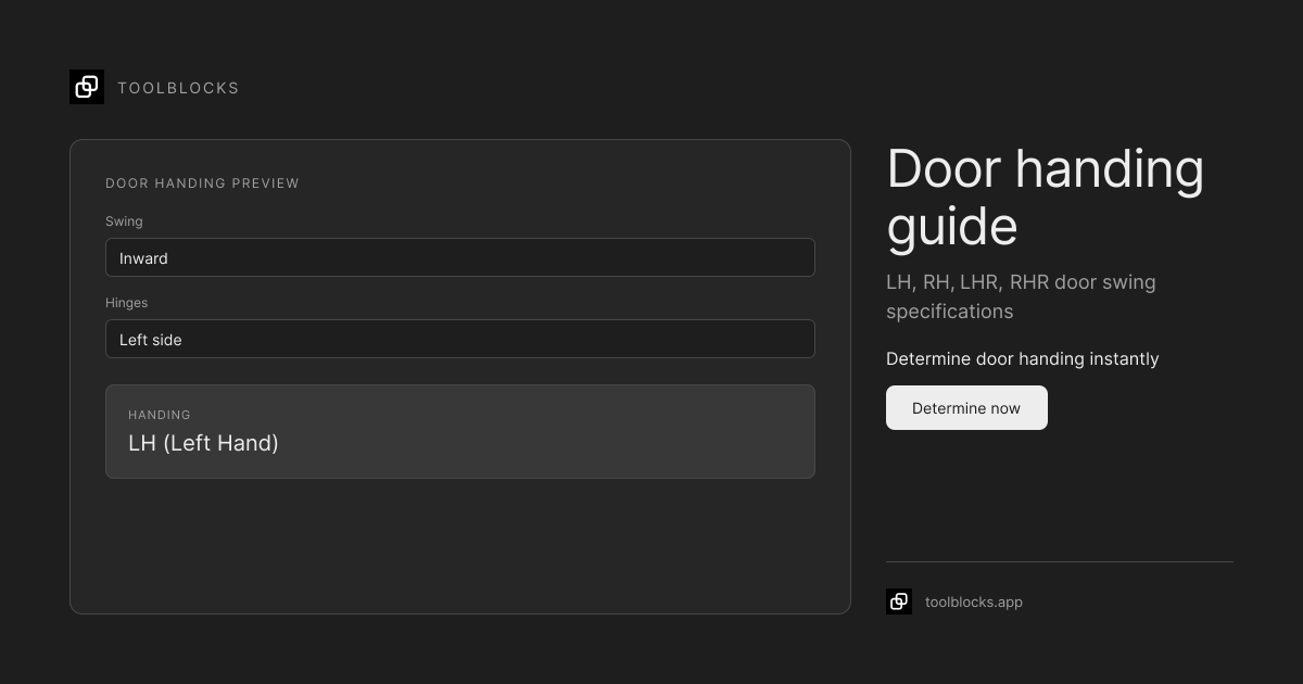 Door Handing Guide | LH, RH, LHR, RHR Door Swing Specifications