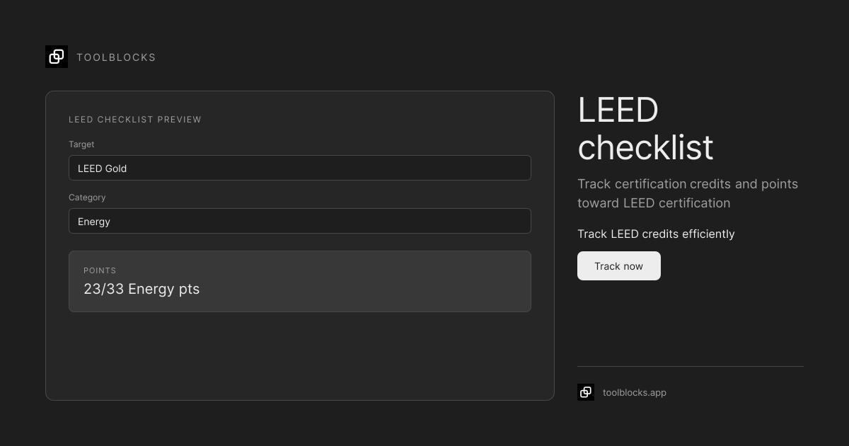 LEED certification checklist | Credits, points & requirements tracker