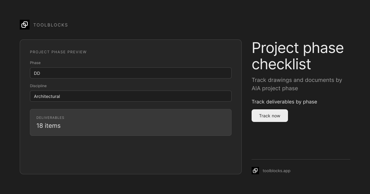 Project Phase Checklist | AIA Document Tracker